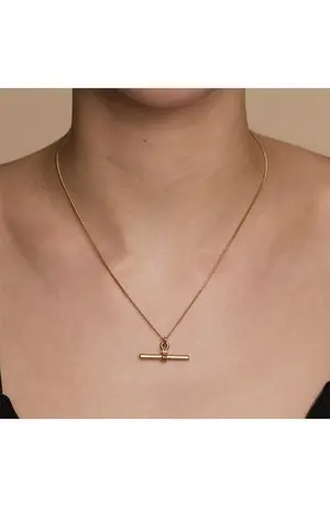 ASTRID & MIYU Pav Twist Bar Pendant Necklace
