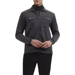 Bugatchi Milano Merino Wool Cardigan - Anthracite