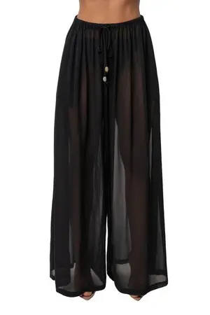 JLUXLABEL Resort Glow Chiffon Palazzo Pant - Black