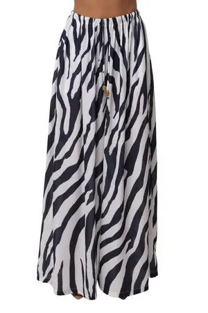 JLUXLABEL Resort Glow Chiffon Palazzo Pant - Navy