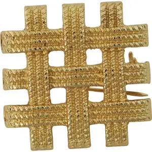 PANACEA Woven Grid Brooch - Gold