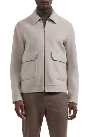 Bugatchi Wool Blend Blouson Jacket - Limestone