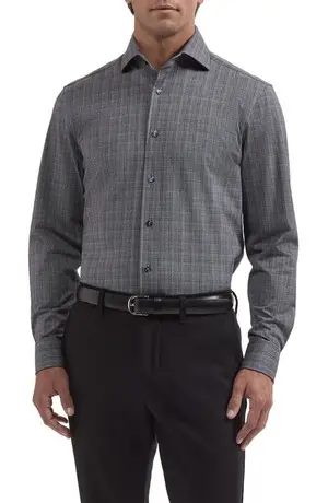Bugatchi Devon Ooohcotton® Print Button-up Shirt - Navy