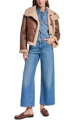 LEVI'S Reversible Faux Shearling Jacket - Brown