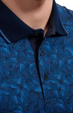 Bugatchi Vidal Ooohcotton® Leaf Print Polo