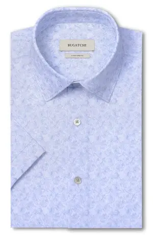 Bugatchi Miles Ooohcotton® Print Short Sleeve Button-up Shirt