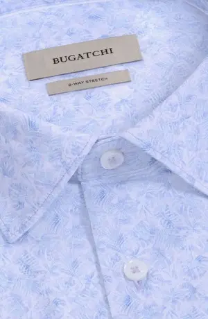 Bugatchi Miles Ooohcotton® Print Short Sleeve Button-up Shirt
