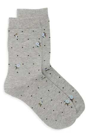 CASA CLARA Tawny Cotton Blend Crew Socks - Grey
