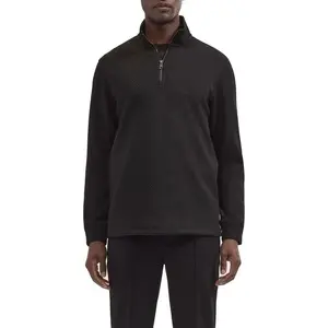 Bugatchi Soft Touch Quarter Zip Sweater - Black