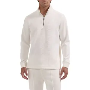 Bugatchi Soft Touch Quarter Zip Sweater - Chalk