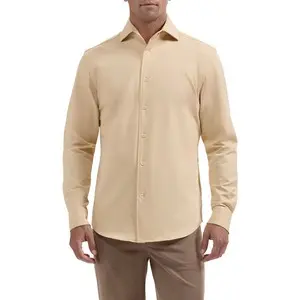 Bugatchi Devon Ooohcotton® Houndstooth Button-up Shirt Dijon