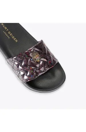 Kurt Geiger Meena Eagle Faux Leather Slide Sandal