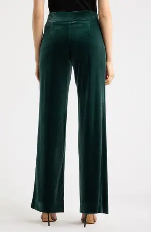 Anne Klein High Waist Wide Leg Pull-on Pants - Pine Forest