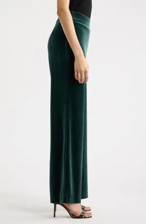 Anne Klein High Waist Wide Leg Pull-on Pants - Pine Forest