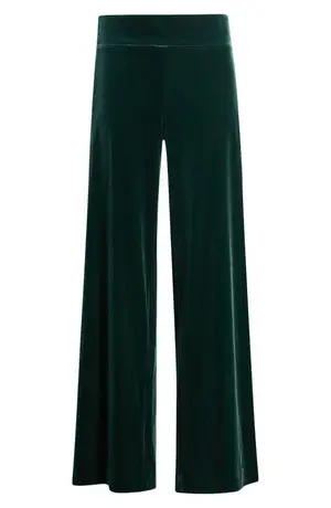 Anne Klein High Waist Wide Leg Pull-on Pants - Pine Forest