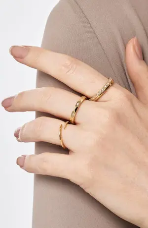 ANA LUISA Walker Faceted Cubic Zirconia Band Ring
