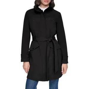 Andrew Marc Tinsley Belted Softshell Trench Coat - Black