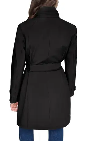Andrew Marc Tinsley Belted Softshell Trench Coat - Black