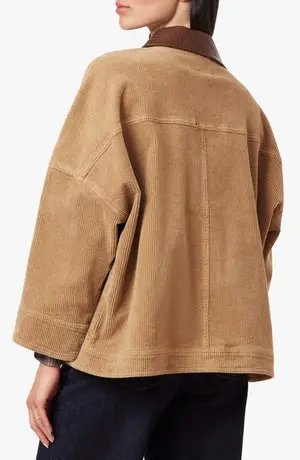 Habitual Oversized Croc Embossed Trim Corduroy Jacket