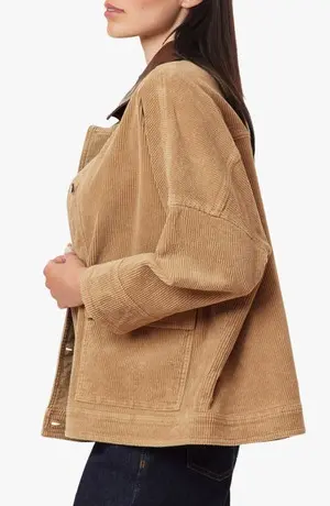 Habitual Oversized Croc Embossed Trim Corduroy Jacket