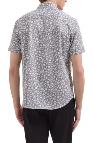 Bugatchi Miles Ooohcotton® Print Short Sleeve Button-up Shirt