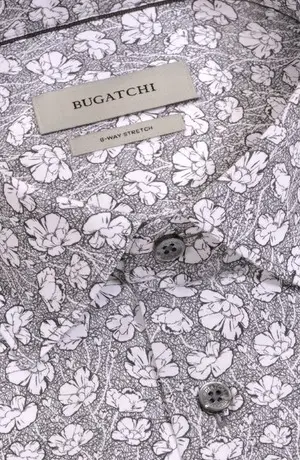 Bugatchi Miles Ooohcotton® Print Short Sleeve Button-up Shirt