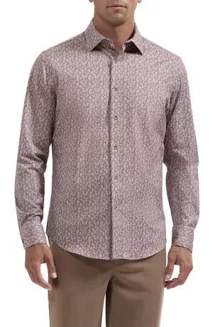 Bugatchi James Ooohcotton® Leaf Print Button-up Shirt