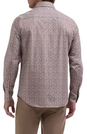 Bugatchi James Ooohcotton® Leaf Print Button-up Shirt