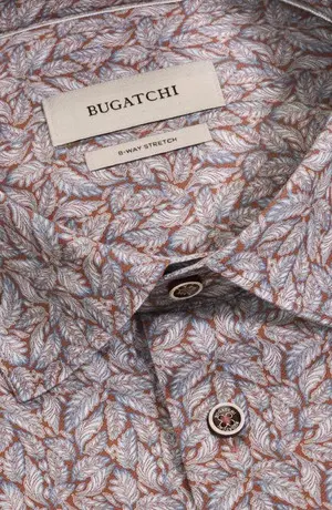Bugatchi James Ooohcotton® Leaf Print Button-up Shirt