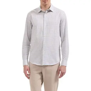 Bugatchi James Plaid Ooohcotton Tech Shirt - Sand