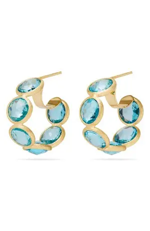 Marco Bicego Jaipur Color Blue Topaz Hoop Earrings