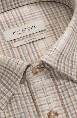 Bugatchi Karl Plaid Long Sleeve Cotton Shirt