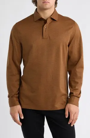 David Donahue Pierce Cotton Polo - Umber