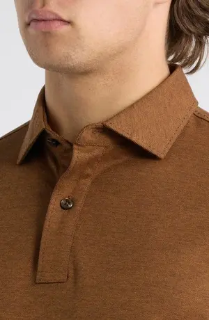 David Donahue Pierce Cotton Polo - Umber