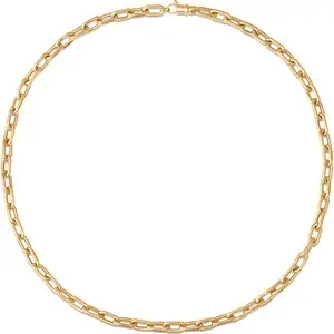 Sara Weinstock Gold Medium Rectangle Link Necklace - Yellow