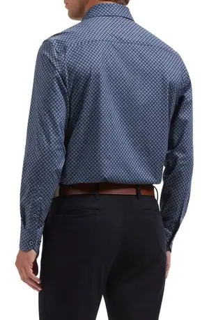 Bugatchi James Ooohcotton Geometric Long Sleeve Button-up Shirt