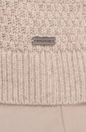 Bugatchi Crewneck Cable Knit Sweater - Cobblestone