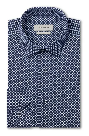 Bugatchi James Geometric Print Ooohcotton Tech Shirt