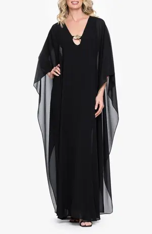 Betsy & Adam Cape Back Caftan Maxi Dress
