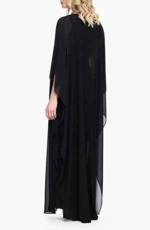 Betsy & Adam Cape Back Caftan Maxi Dress