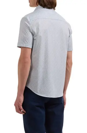 Bugatchi Miles Ooohcotton® Print Short Sleeve Button-up Shirt