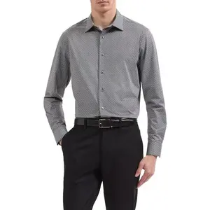 Bugatchi James Ooohcotton® Geo Print Button-up Shirt - Black