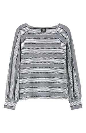 Bobeau Raglan Stripe Knit Top