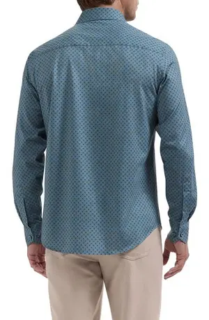 Bugatchi James Ooohcotton Print Long Sleeve Performance Button Up Shirt