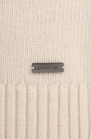 Bugatchi Cable Knit Wool & Cotton Sweater - Ivory
