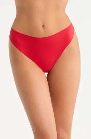 Nordstrom Invisible Edge Thong Red Salsa