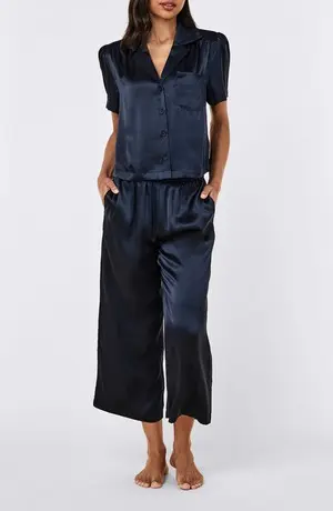 PAPINELLE Audrey Mulberry Silk Crop Pajamas