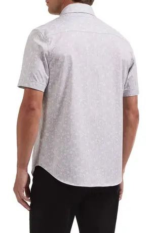 Bugatchi Miles Ooohcotton® Print Short Sleeve Button-up Shirt