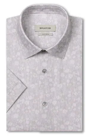 Bugatchi Miles Ooohcotton® Print Short Sleeve Button-up Shirt