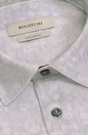 Bugatchi Miles Ooohcotton® Print Short Sleeve Button-up Shirt